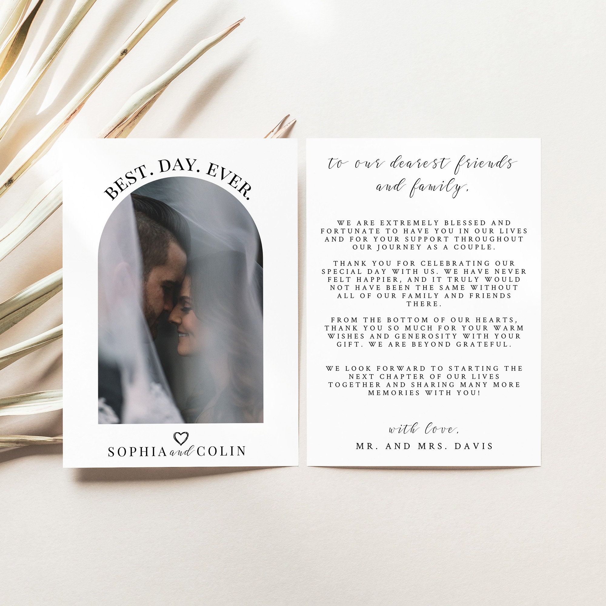 Thank You Note After Wedding, Thank You Letter After Wedding, Wedding ...