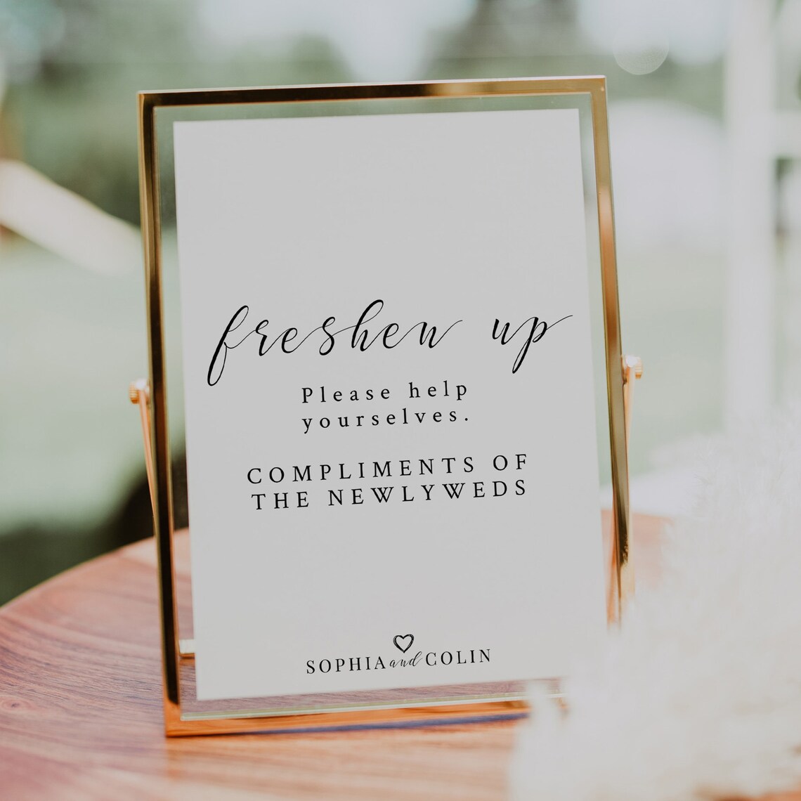 Wedding Bathroom Sign Template, Wedding Bathroom Basket Sign, Wedding ...