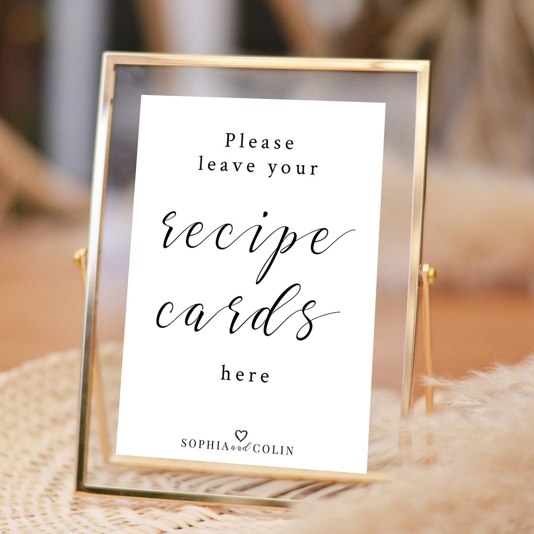 Minimalist Recipe Card Sign Template, Recipe Card Request, Minimalist ...