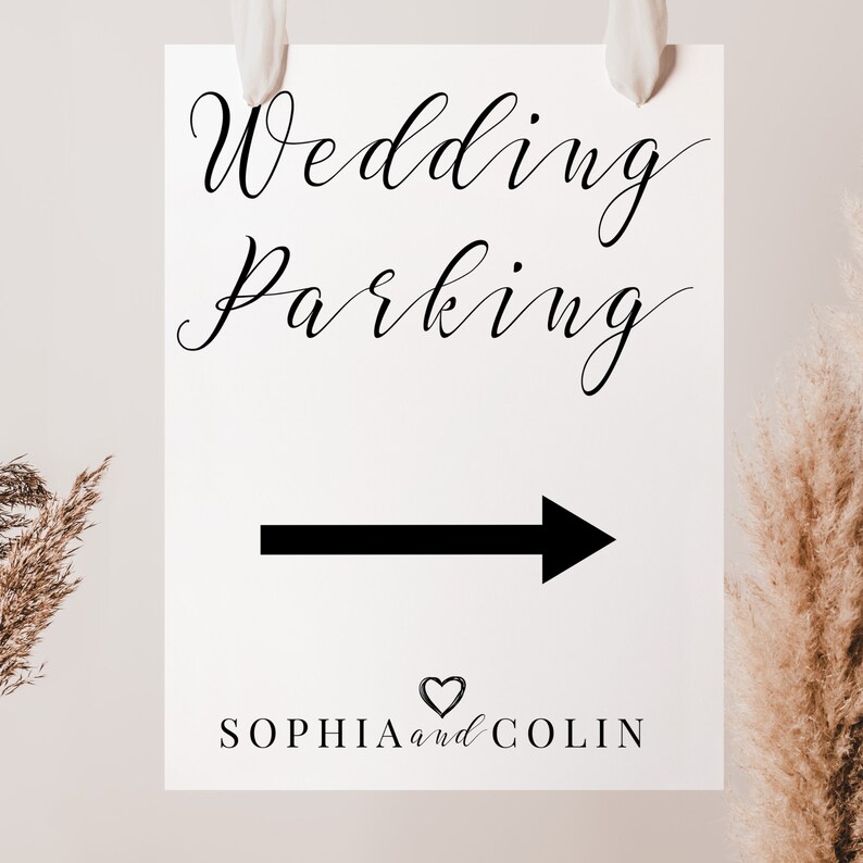 Wedding Parking Directions Sign, Wedding Directional Signs, Wedding ...
