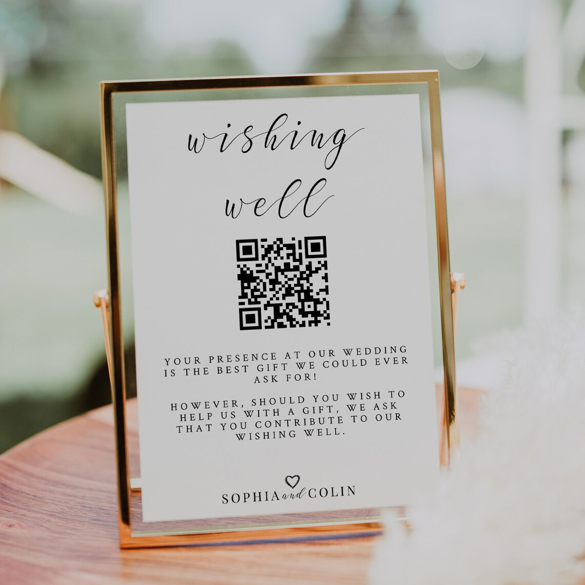 Wishing Well Wedding Sign, Wedding Decor, Bridal Shower Sign, Modern ...
