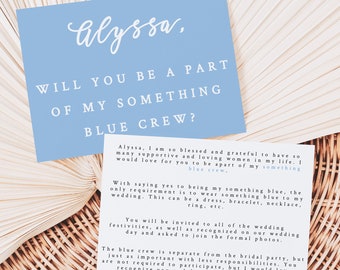 Something Blue Proposal Card - Etsy
