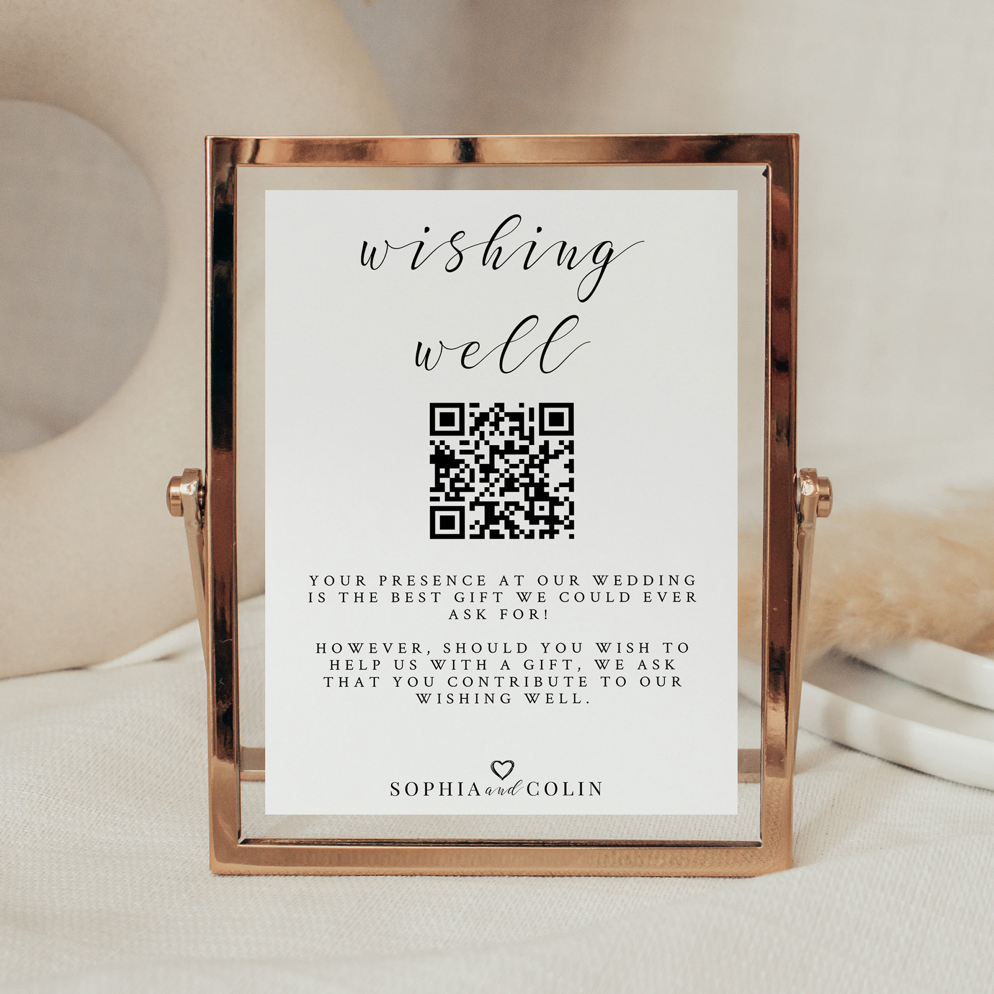 Wishing Well Wedding Sign, Wedding Decor, Bridal Shower Sign, Modern ...