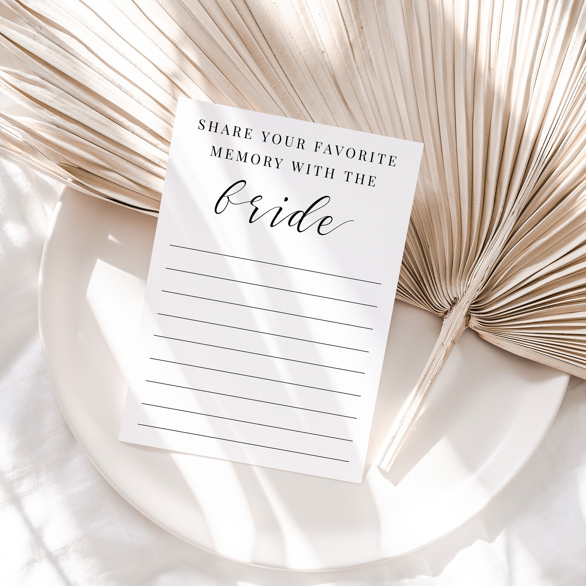 Favorite Memory of the Bride, Bride-to-be Printable Memory Game ...