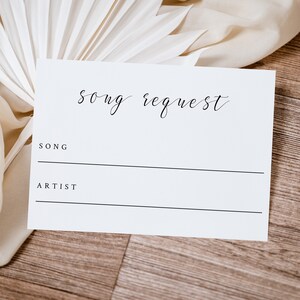 Song Request Cards, Wedding Song Request, Request A Song Card, Song ...
