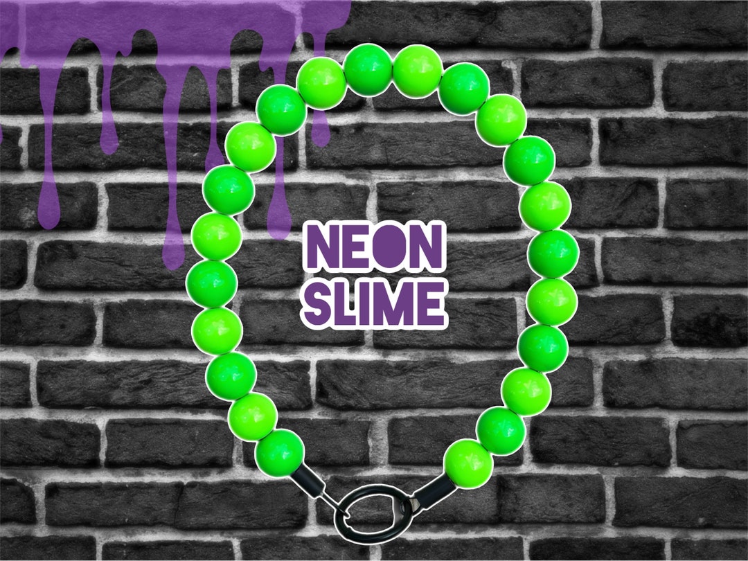 NEON Green Bead Dog Collar, Lime Pet Necklace, Slime Puppy Neckwear ...