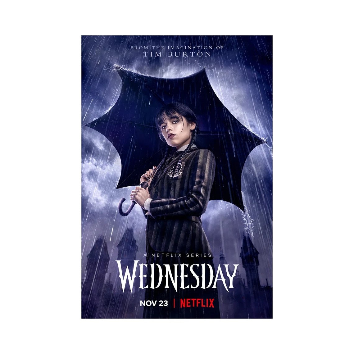 Wednesday Movie Poster TV Series Jenna Ortega Addams Family Movie ...