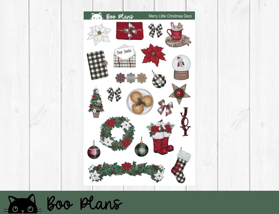 Merry Little Christmas Deco Stickers, Planner Stickers, December - Etsy