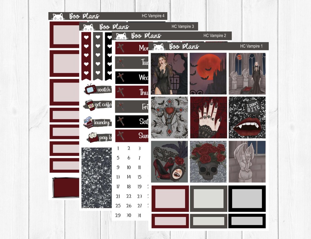 Vampire - Hobonichi Cousin A5 - Weekly Planner Kit - Etsy