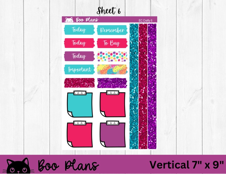 Crafty- Erin Condren Vertical 7" X 9" - Weekly Planner Sticker Set - Etsy