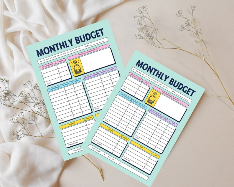Colorful Monthly Budget Planner, Finance Tracker, Budget Planner, Canva ...