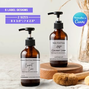 Editable Body Wash Label Template Handmade Liquid Soap Wrap Around ...