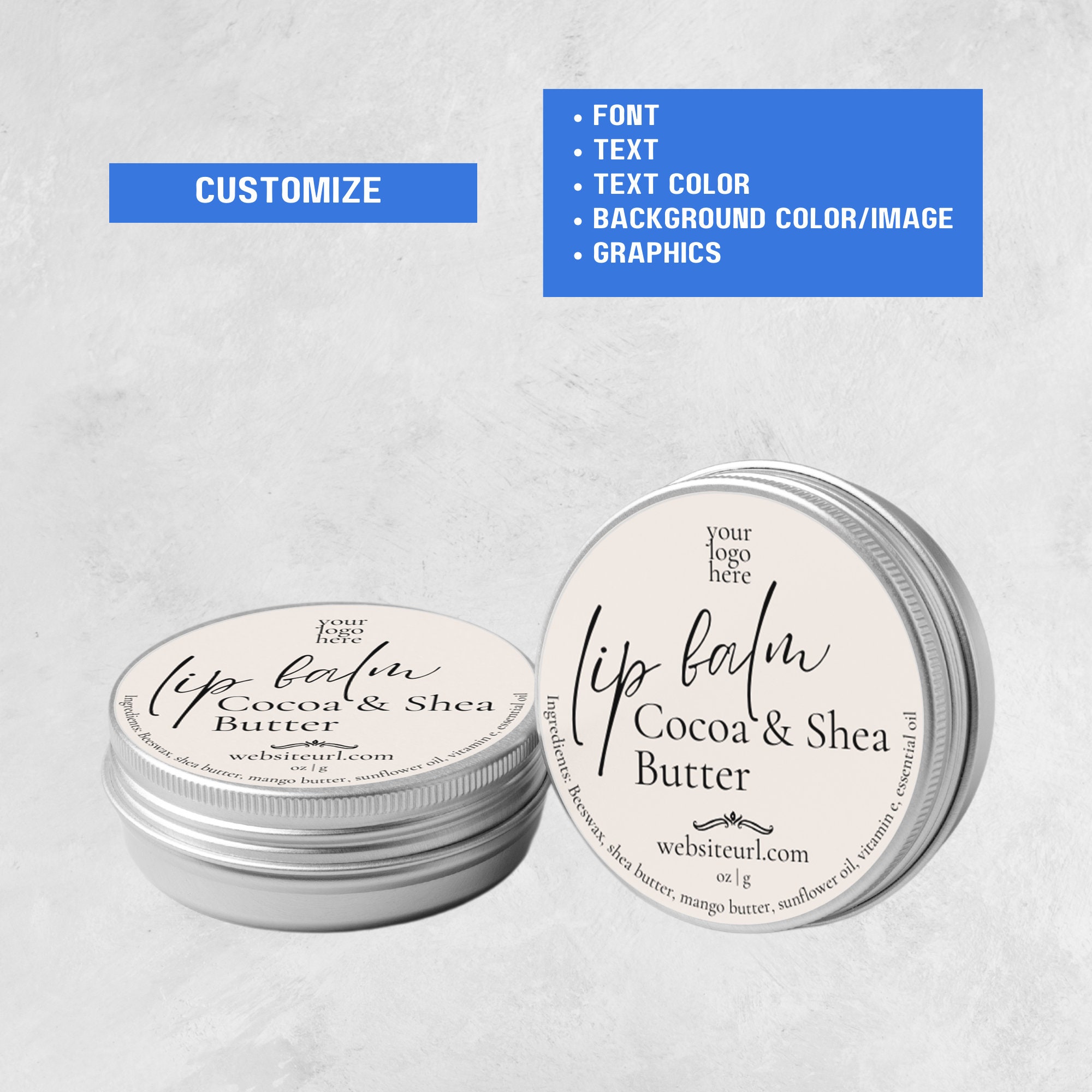 Round Lip Balm Tin Label Canva Template Editable Round Lip Balm Sticker ...