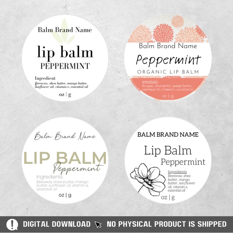 Round Lip Balm Tin Label Template Editable Lip Balm Sticker in Canva ...