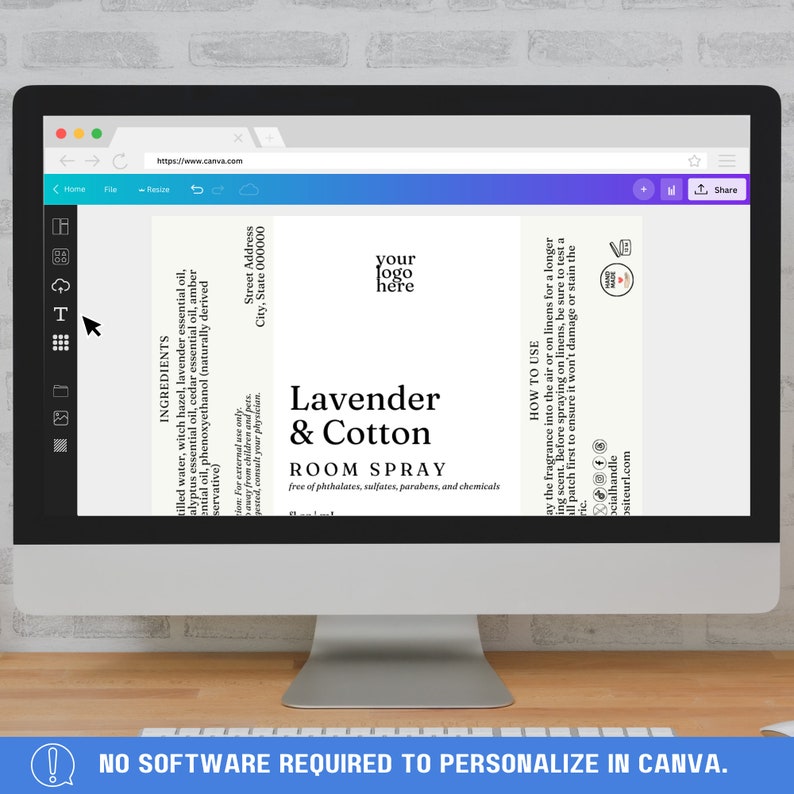 Room Refresher Spray Wrap Around Label Template Editable Canva Template ...