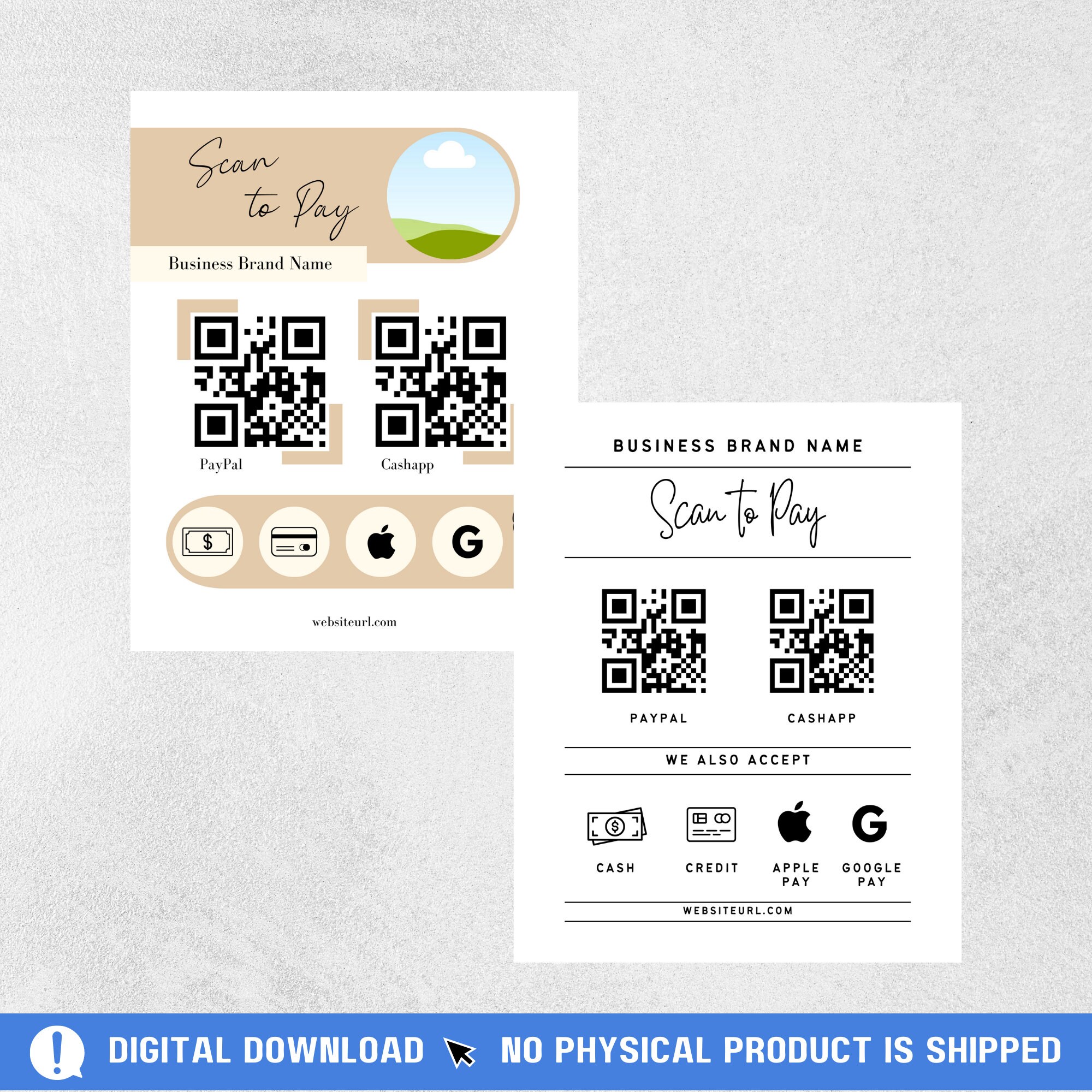 Scan to Pay QR Sign Template for Shows & Fairs QR Payment Table Sign ...