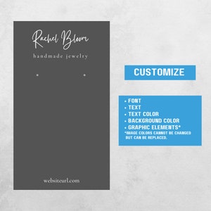 Customizable Earring Card Template Printable Jewelry Earring Display ...