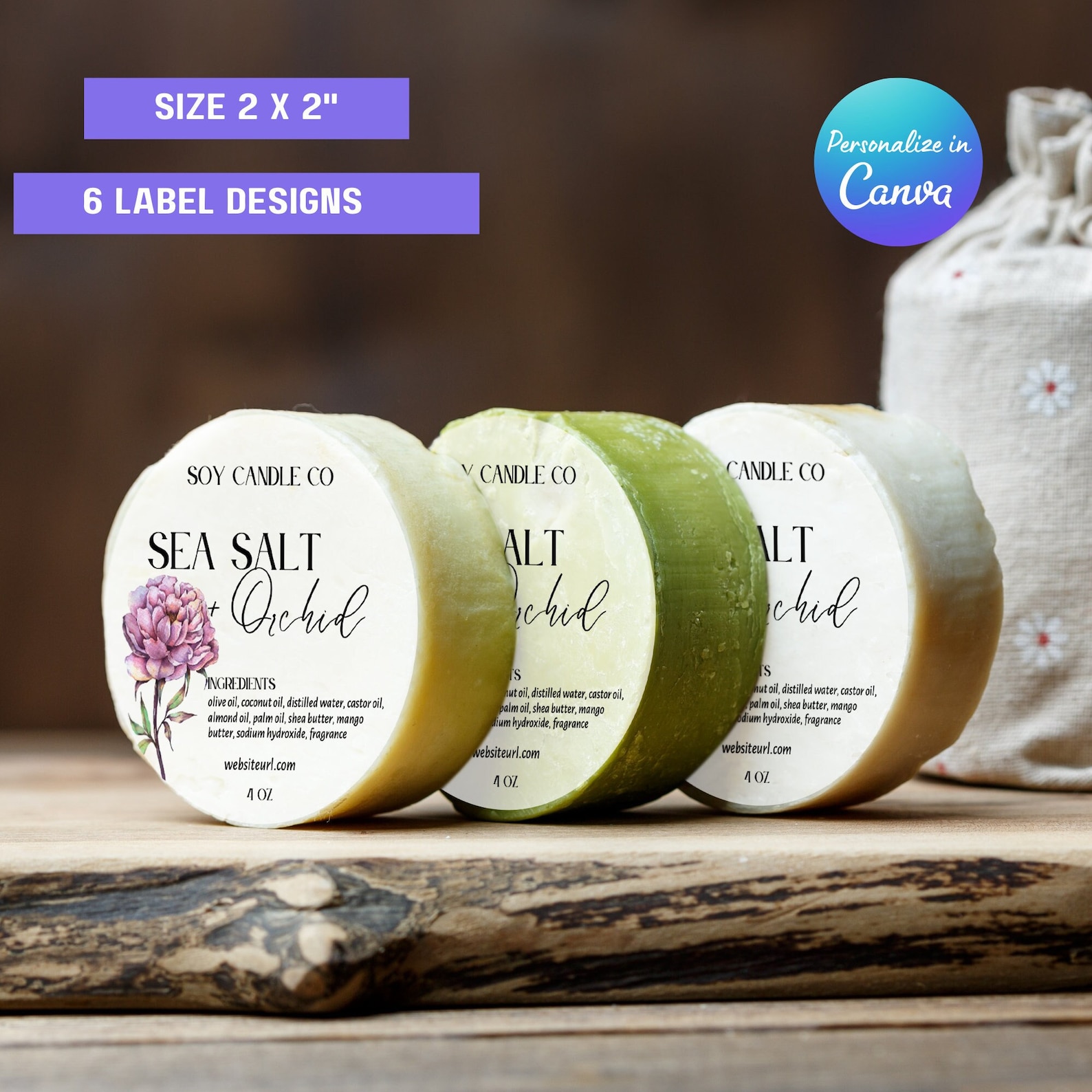 Handmade Circular 2" Soap Label Template Editable Soap Sticker Print at ...