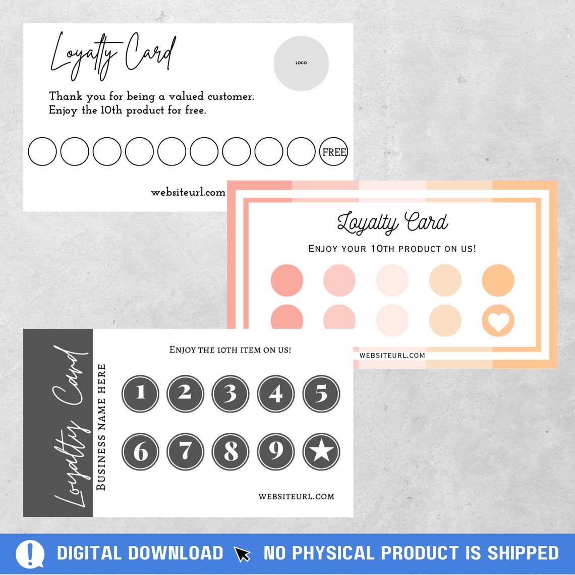 Customer Loyalty Card Template for Small Business, Product or Service ...