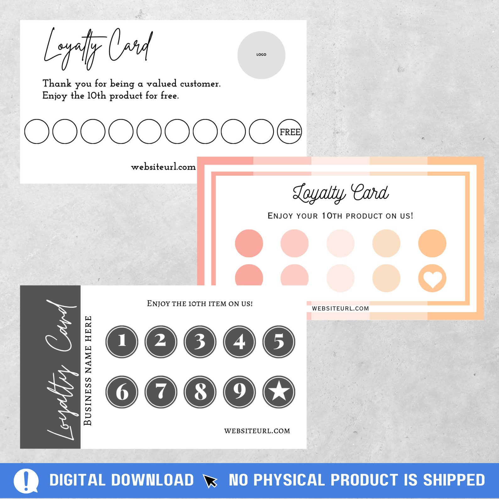Customer Loyalty Card Template for Small Business, Product or Service ...