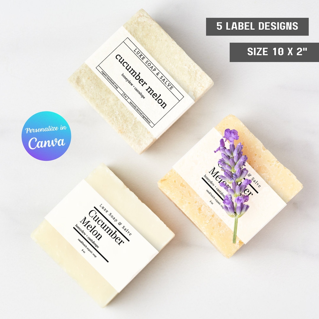 Elegant Soap Bar Wrap Around Label Template Editable Soap Band Label ...