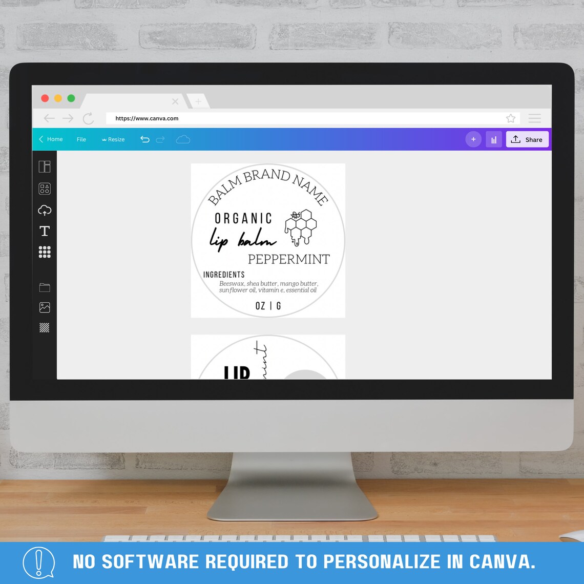 Editable Round Lip Balm Label Template Custom Circle Lip Balm Tin Label ...