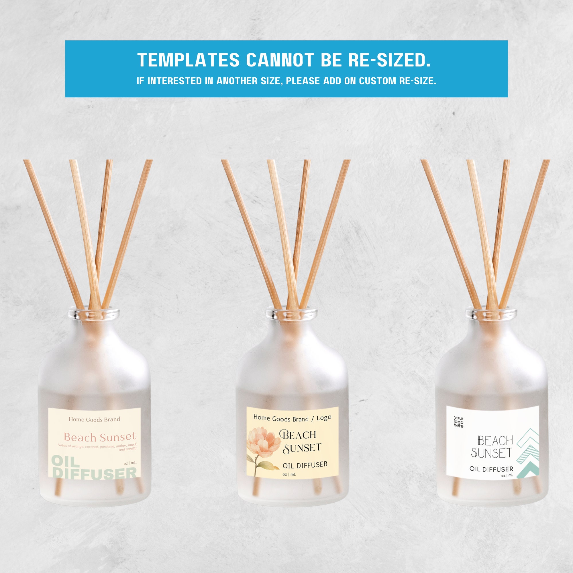 Reed Oil Diffuser Label Template Editable Diffuser Bottle Label DIY ...