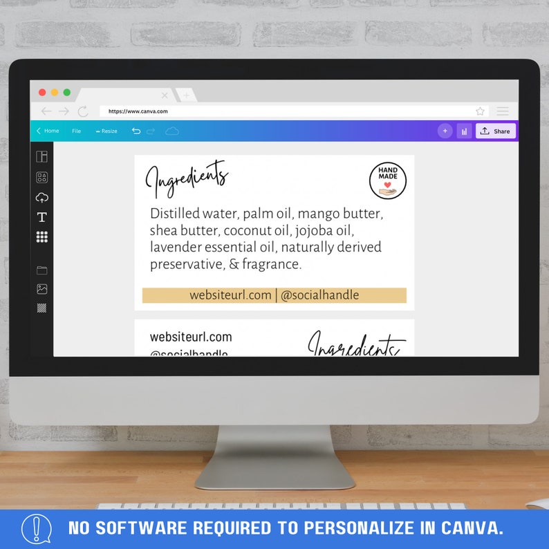 Rectangle Ingredient List Label Template Editable Small Ingredients ...