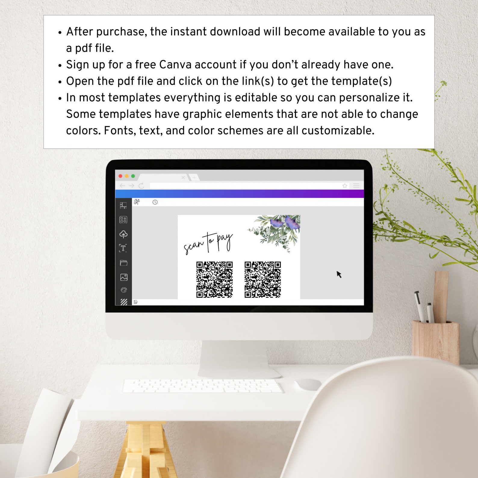 QR Scan to Pay Customizable Sign Small Business QR Sign DIY Scan to Pay ...