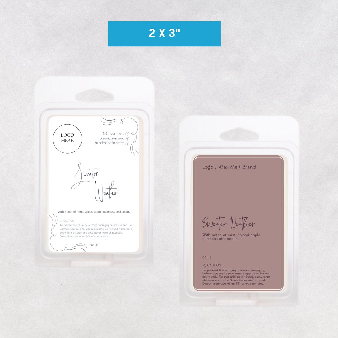DIY Clamshell Wax Melt Label Template Edit Wax Melt Label in Canva ...