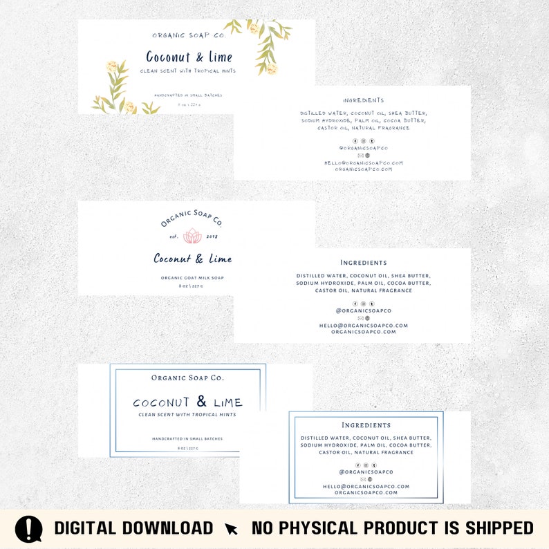 Soap Label Template DIY Soap Label Small Business Label Template Multi ...