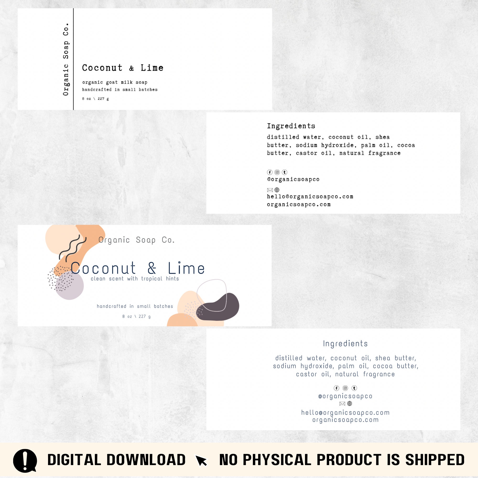Soap Label Template DIY Soap Label Small Business Label Template Multi ...