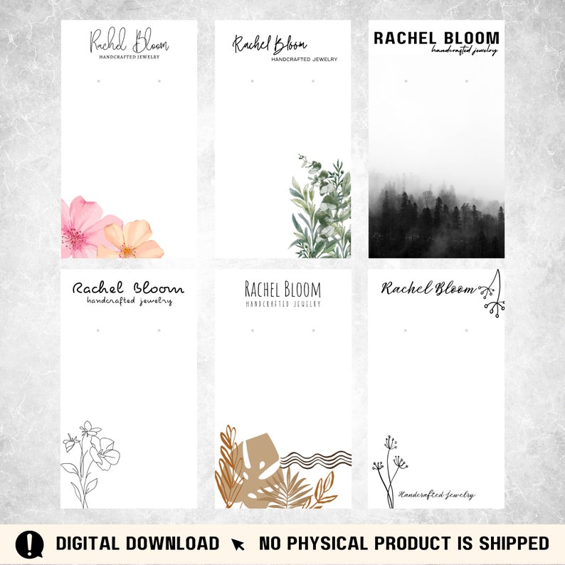 Printable Jewelry Earring Card Templates for Canva Blank Jewelry Cards ...