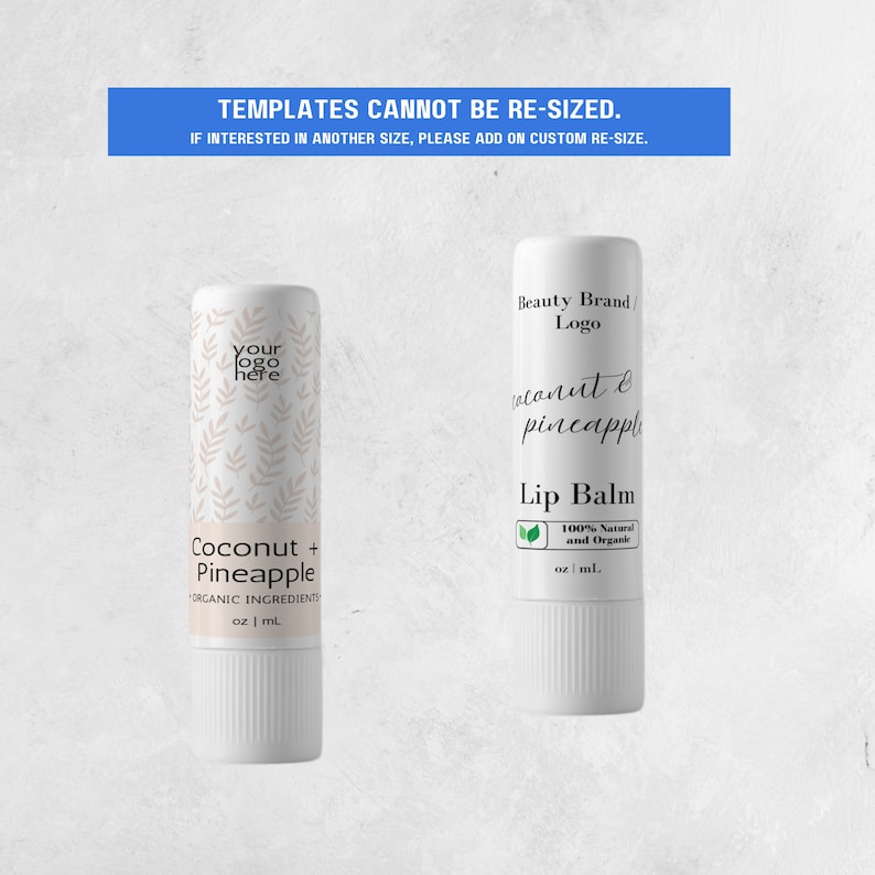 Wrap Around Lip Balm Tube Label Template Editable Handmade Lip Balm ...