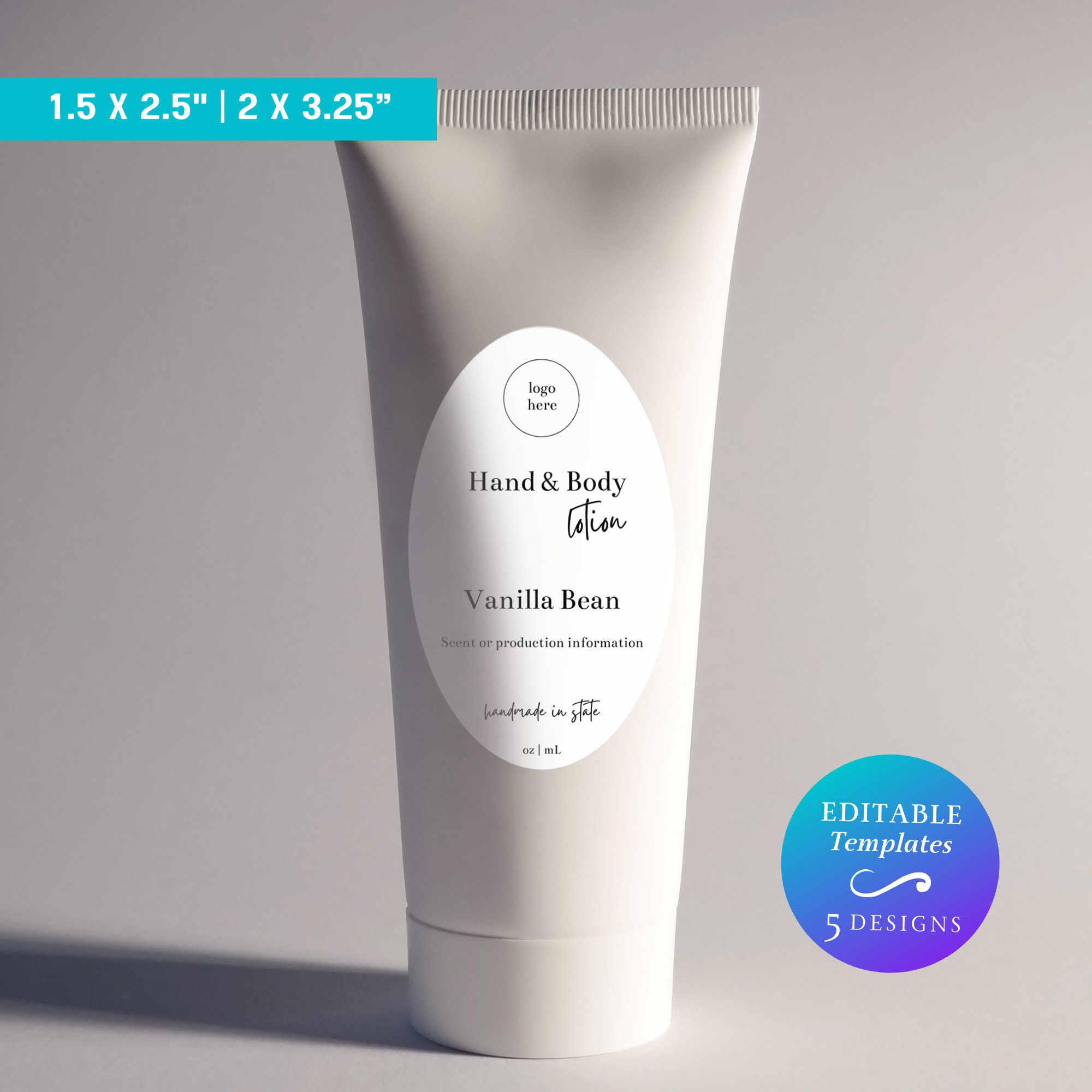 Oval Hand & Body Lotion Label Template Editable Oval Lotion Label ...
