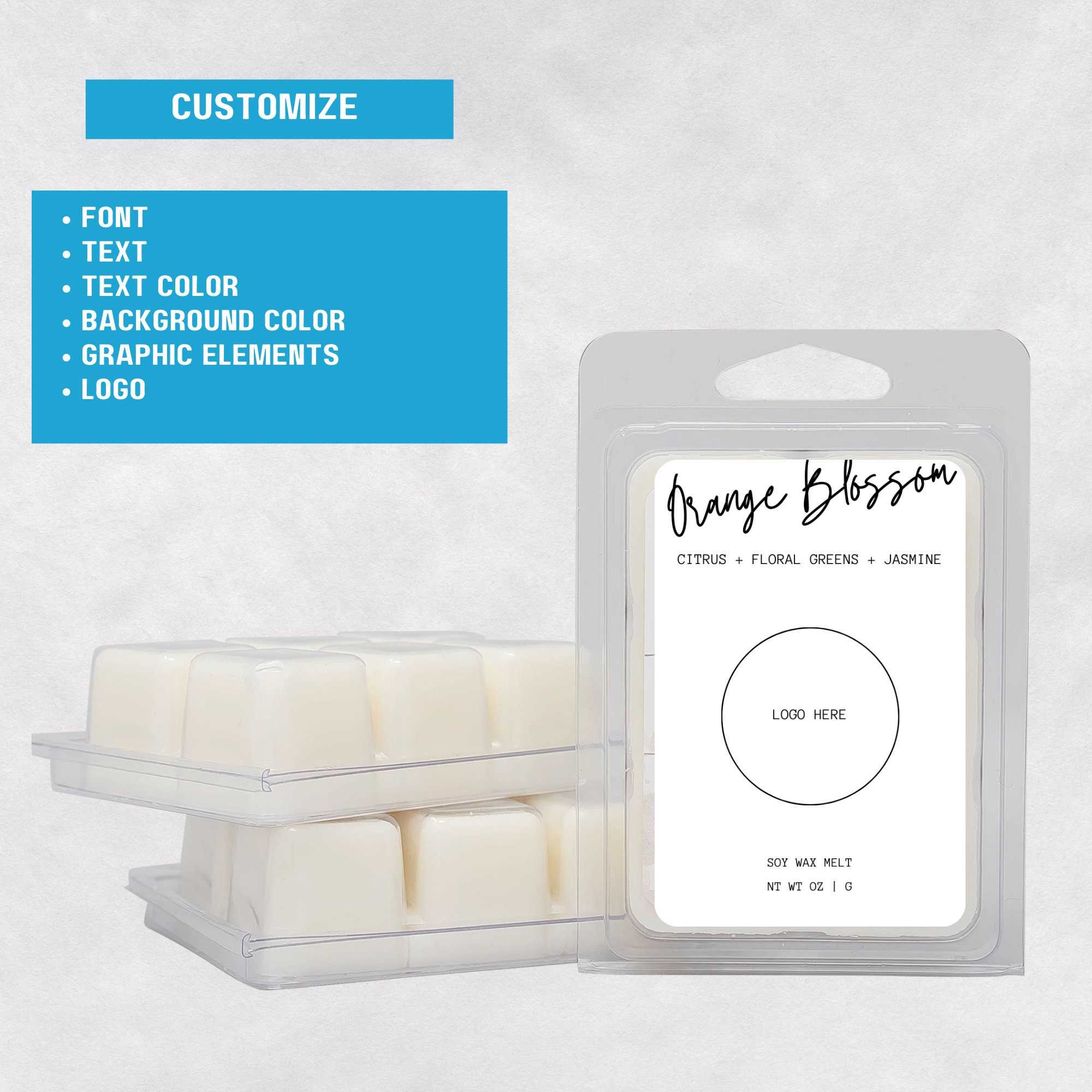 Wax Melt Clamshell Mold Label Template Custom Wax Mold Label Template ...