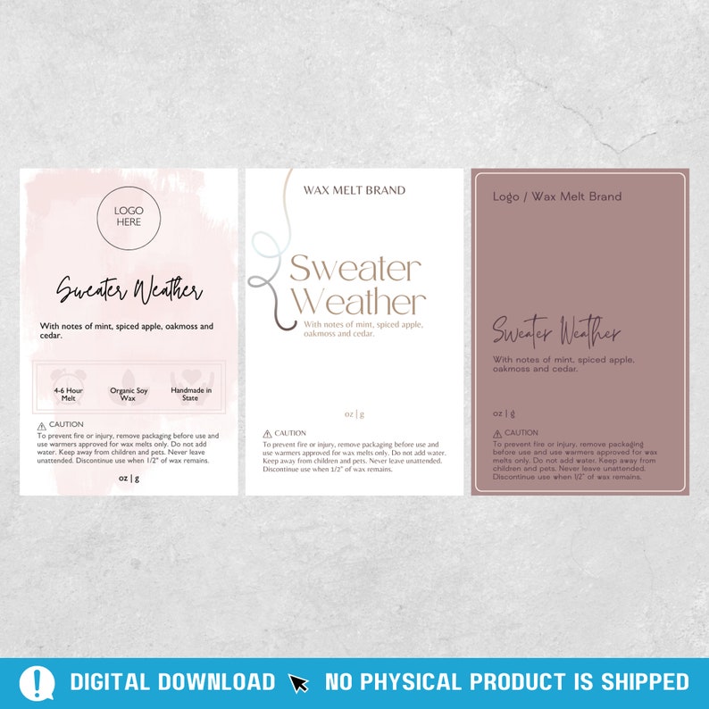 DIY Clamshell Wax Melt Label Template Edit Wax Melt Label in Canva ...