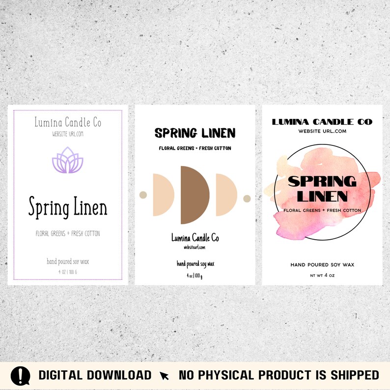 Wax Clamshell Mold Label Template Blank Wax Melt Label Handmade Wax ...