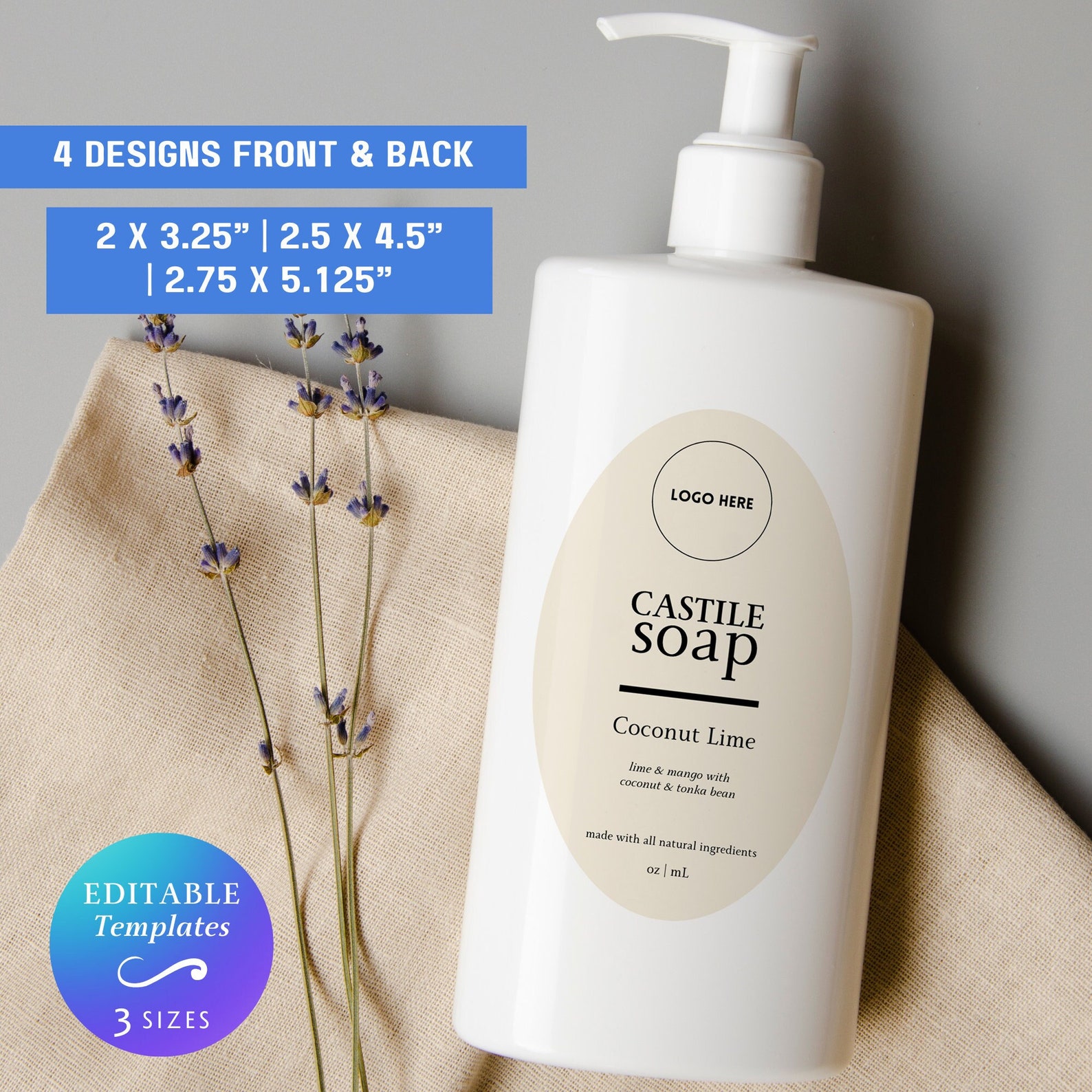 Oval Liquid Soap Bottle Label Template Editable Soap Bottle Label With ...