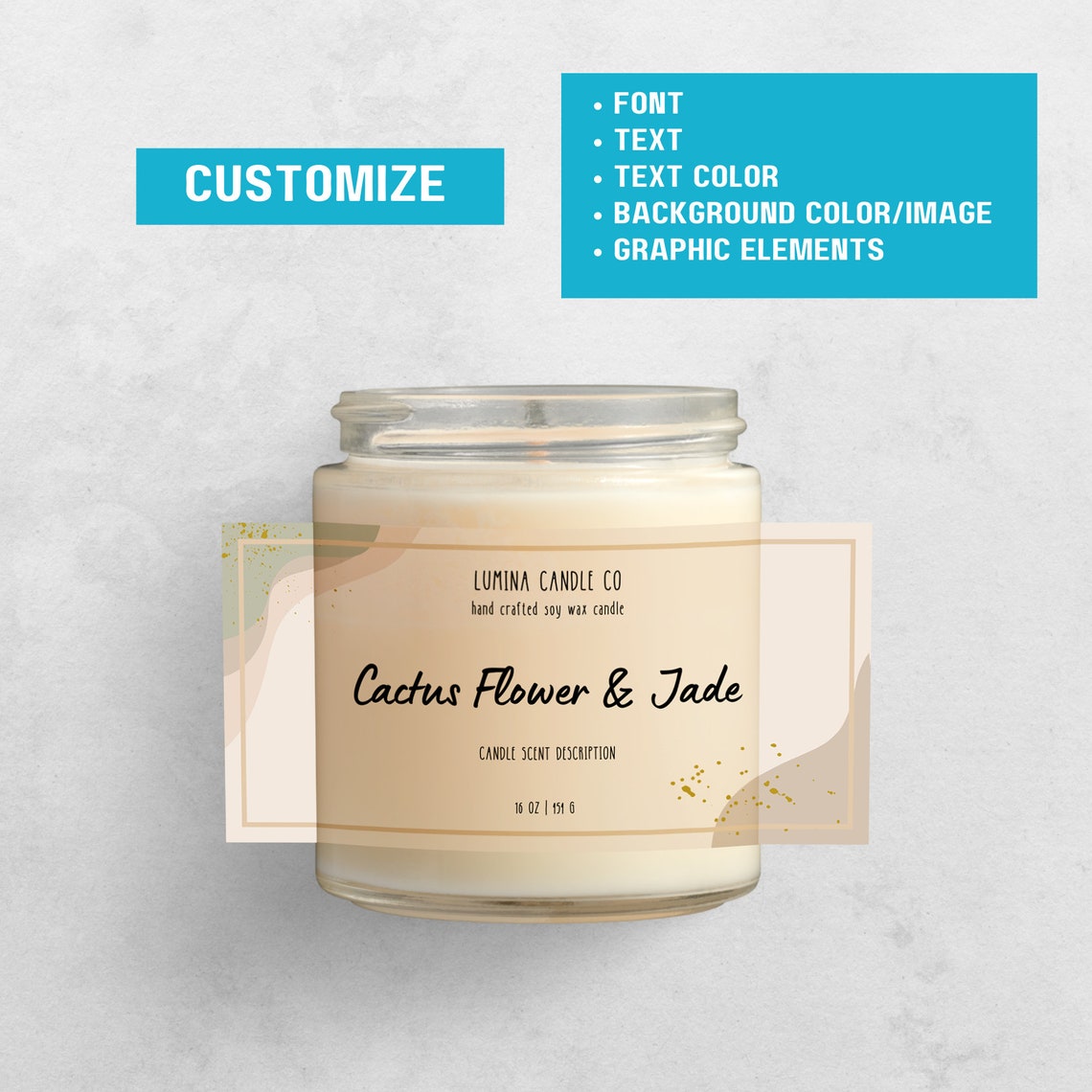 Apothecary Candle Jar Label Template Custom DIY Candle Jar Label ...