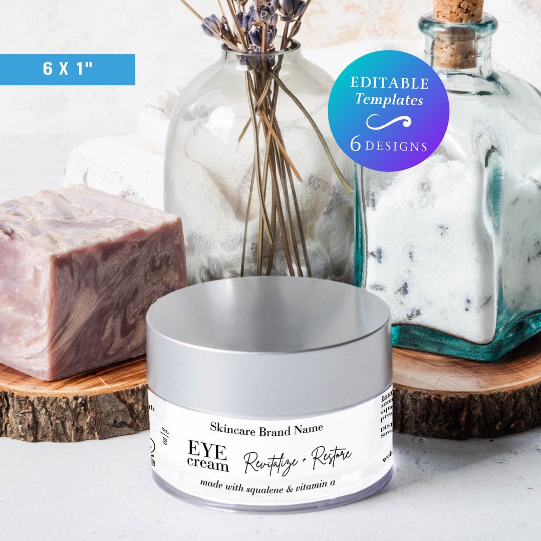 Skincare Jar Label Template Editable Wrap Around Beauty Label Custom ...