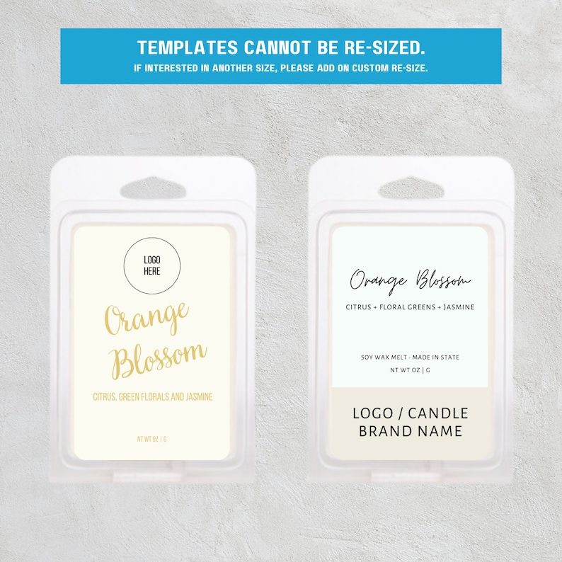 Wax Melt Clamshell Mold Label Template Custom Wax Mold Label Template ...