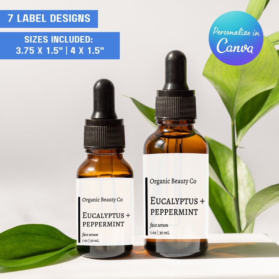 Face Oil Wrap Around Eye Dropper Label Template 1 Oz 2 Oz Handmade ...