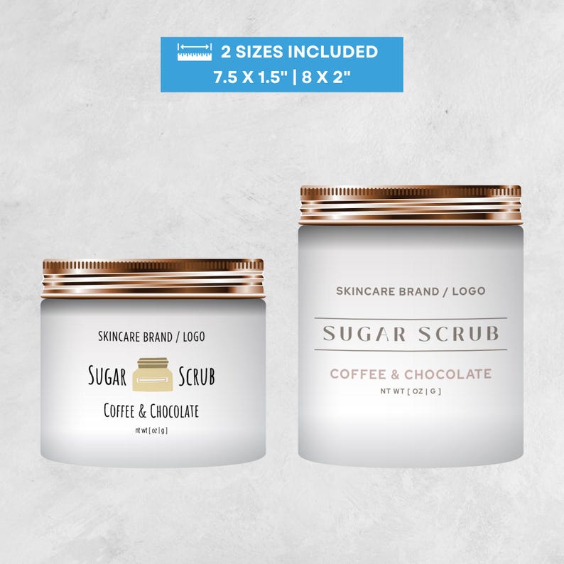 Editable Wrap Around Skincare Scrub Label Template, Printable Custom ...