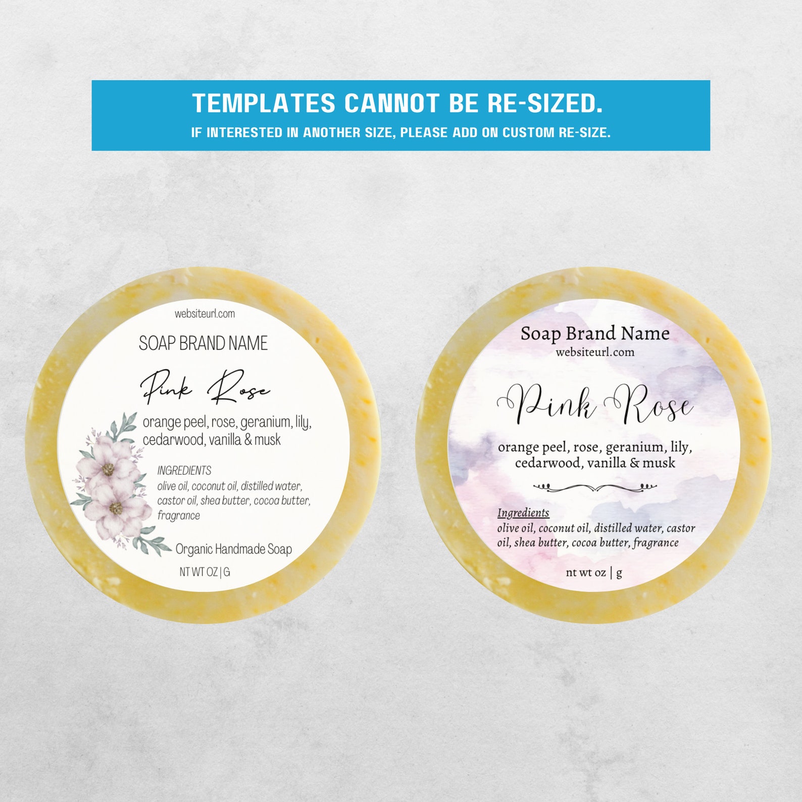 Watercolor Circle Soap Label Template Editable Pastel Round Soap Label ...
