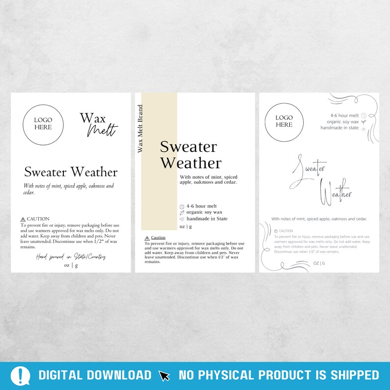 DIY Clamshell Wax Melt Label Template Edit Wax Melt Label in Canva ...