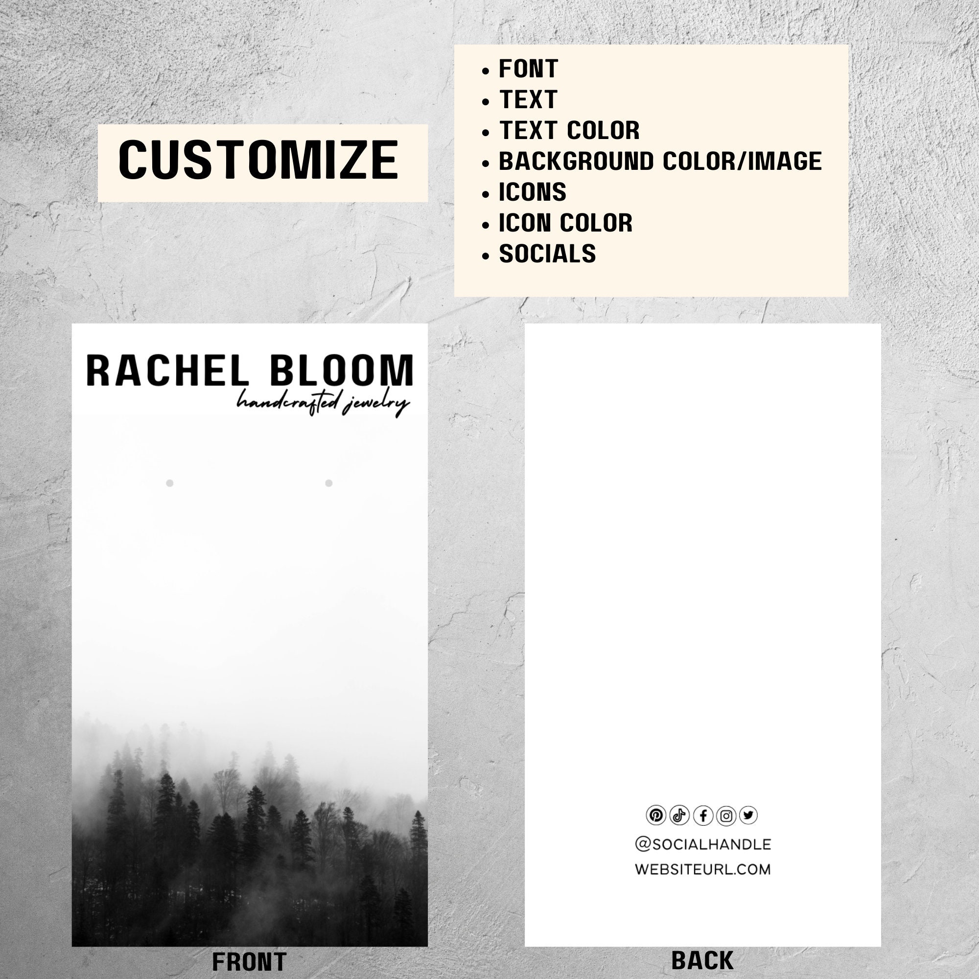 Printable Jewelry Earring Card Templates for Canva Blank Jewelry Cards ...