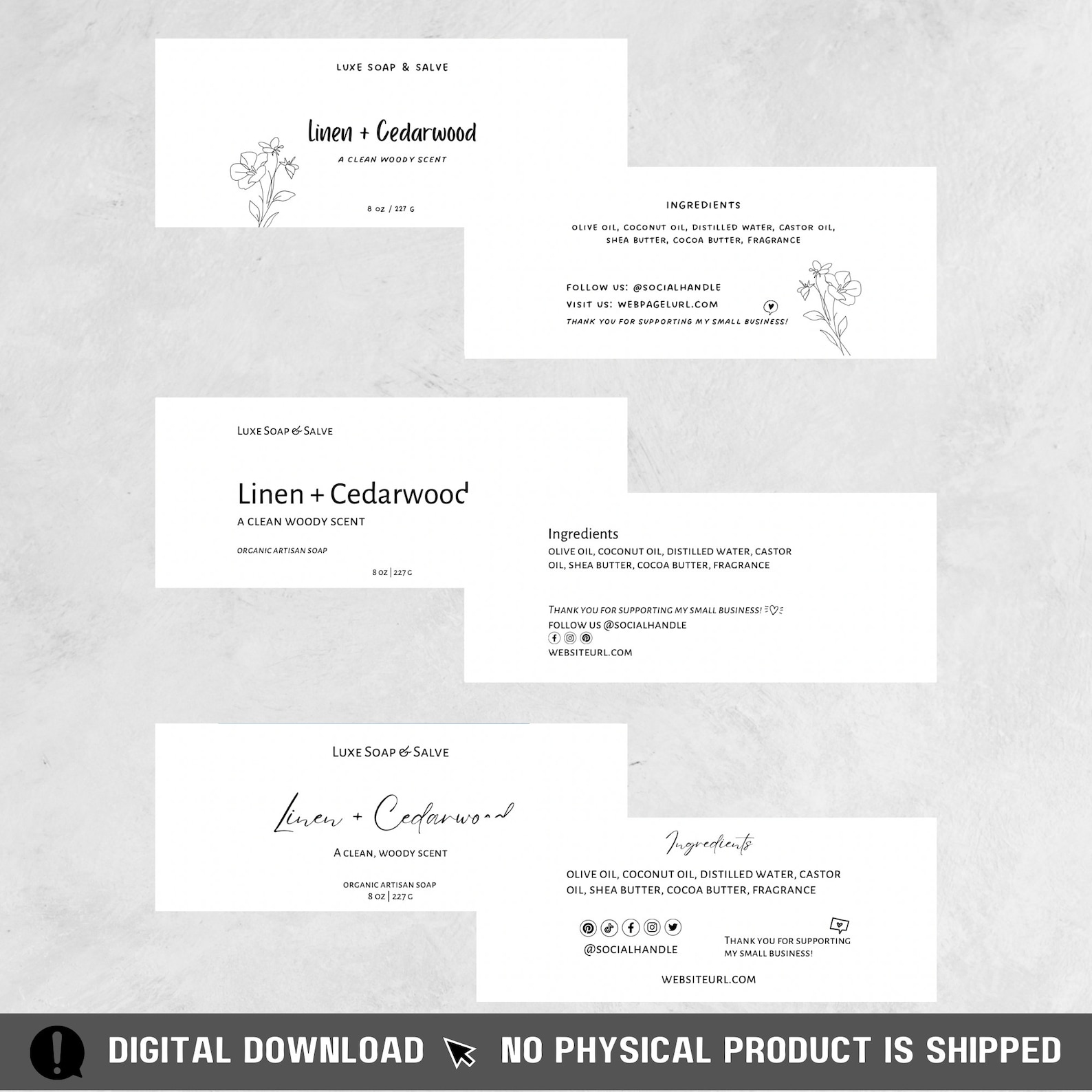 Bar Soap Label Template DIY Soap Label Small Business Label Template ...