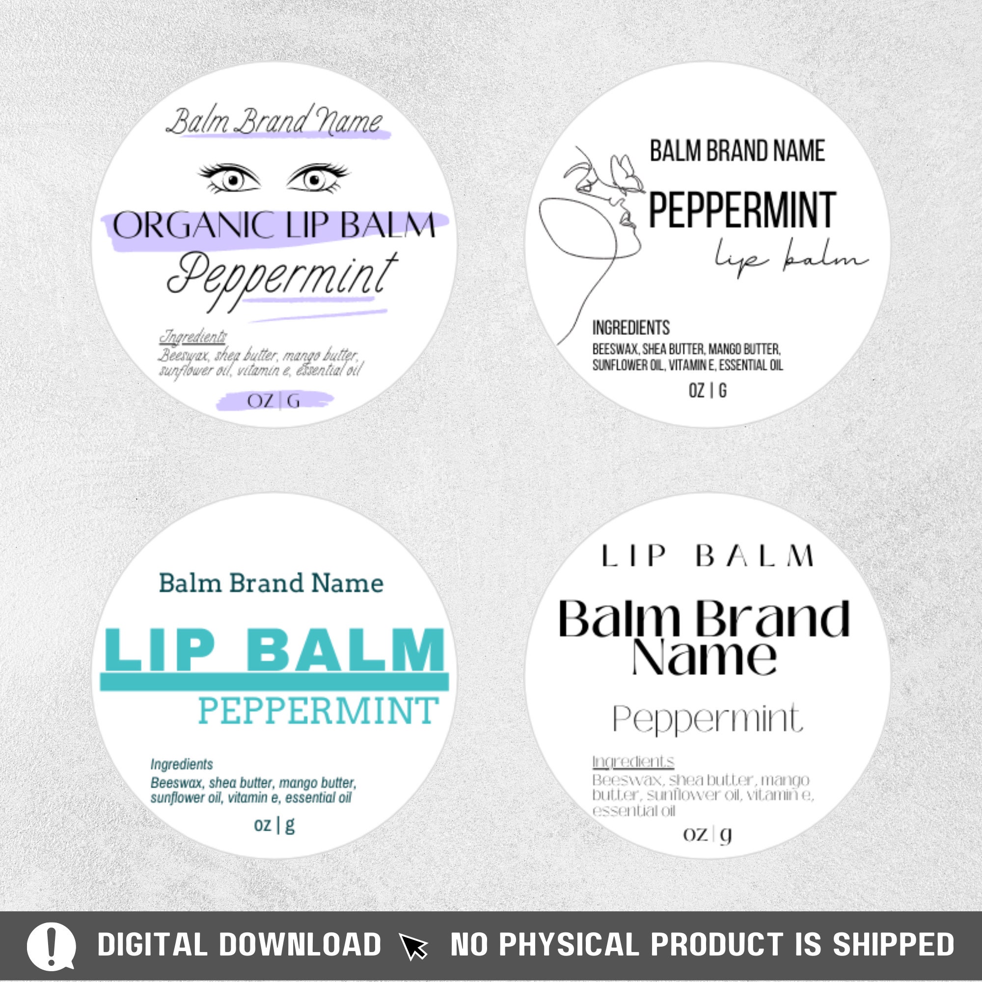 Round Lip Balm Tin Label Template Editable Lip Balm Sticker in Canva ...