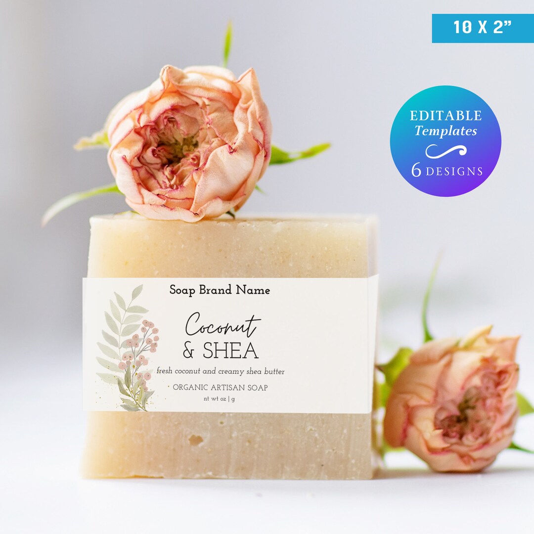 Artisan Soap Bar Wrap Around Label Template Editable Organic Soap Bar ...